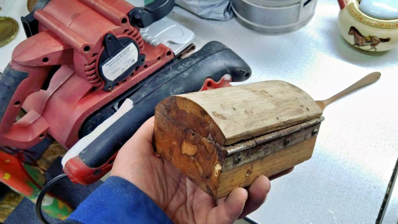 Дубовая солонка с инкрустацией латунью и серебром  Первая часть