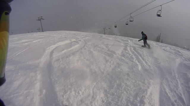 Подъем на крест в геше. Или как сломать лыжника  Сноуборд Шерегеш