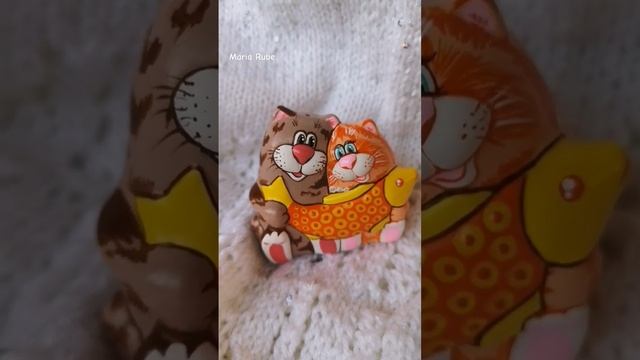 Ёлочная игрушка Котики #ёлочныеигрушки #handmade #art #christmasdecor #фарфор