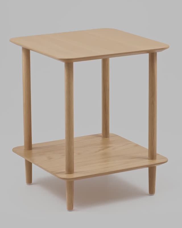 Журнальный столик Stiff 40*40. Журнальный столик с полкой в скандинавском стиле