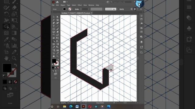 Polygon Shape Logo Drawing || Graphics Art #illustrator_video #shortvideos