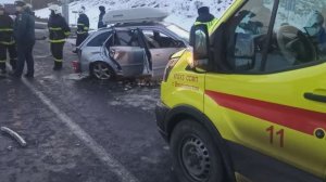 Учётное ДТП, после моста на Русский.