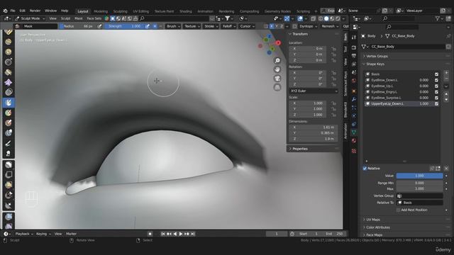 4. Creating shape keys for facial expressions (Part 01)