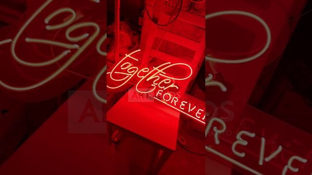 Вывеска из стеклянного неона Together forever от студии Art Haos
