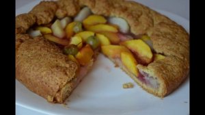 Песочный пирог с персиками и клубничным конфитюром.Мои кулинарные создания)(