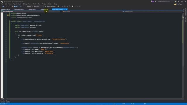 EasySave - Save System Tutorial 4 - Auto save / Trigger Event - Unity 5 - C – смотреть онлайн ...