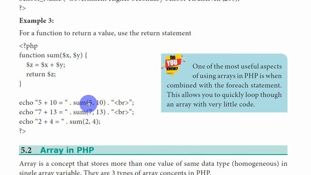 3 Unit 5 Php Function And Array Pgtrb Computer Instructor Grade I