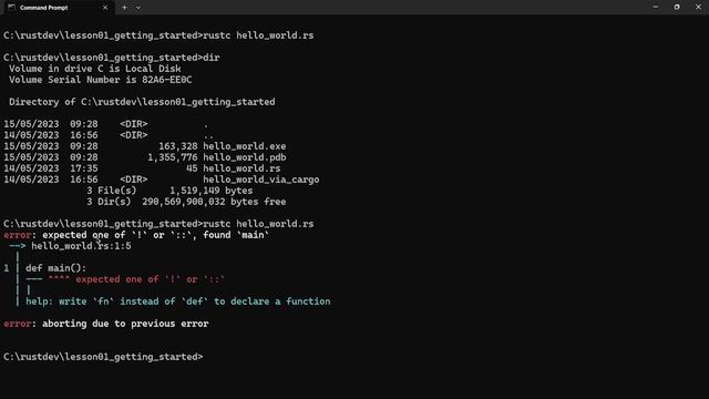 006. 1.3 Building and running your first Rust application