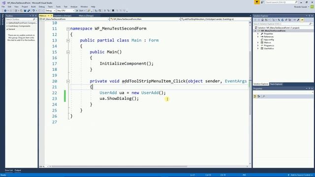 Windows Forms - Build a menu (MenuStrip) and open a second form from it ...
