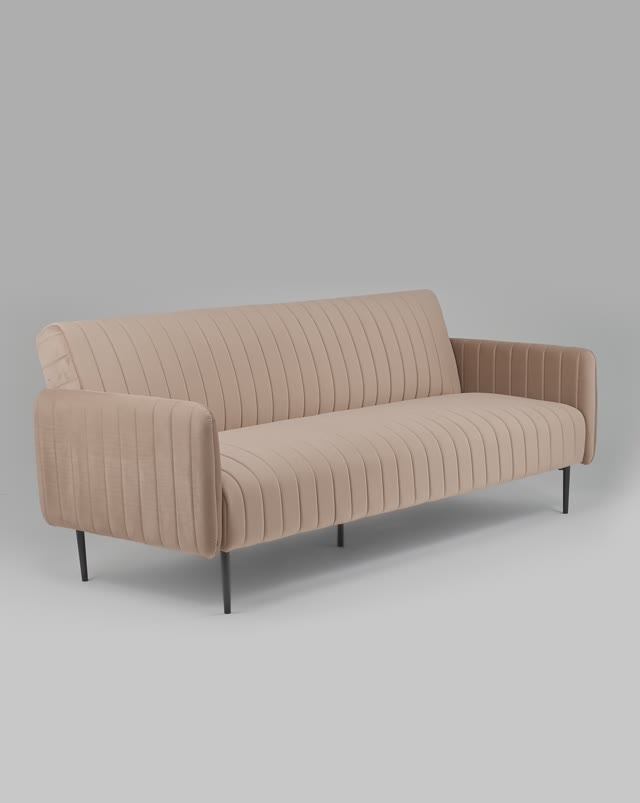 Диван прямой Дрезден. Современный раскладной диван-кровать в велюровой обивке