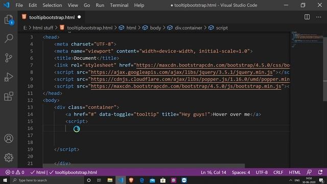 31 | Bootstrap 4 Tooltip in Hindi | Bootstrap Tutorial in Hindi ...