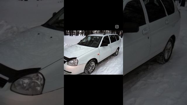 Снег, Приора универсал, машина, автомобиль, лада, музыка