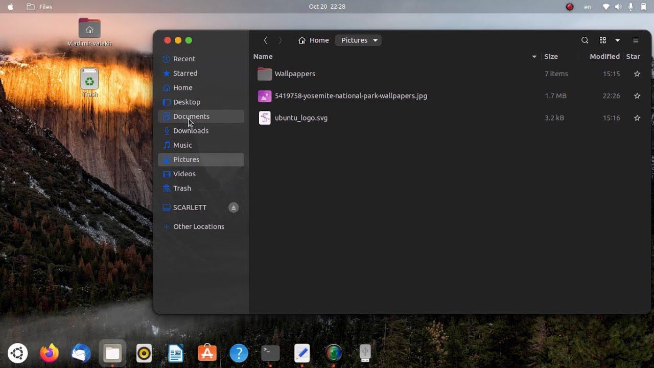 Украшаем Gnome Shell: Динамическая прозрачность панелей, темы, смена и перемещение иконки приложений