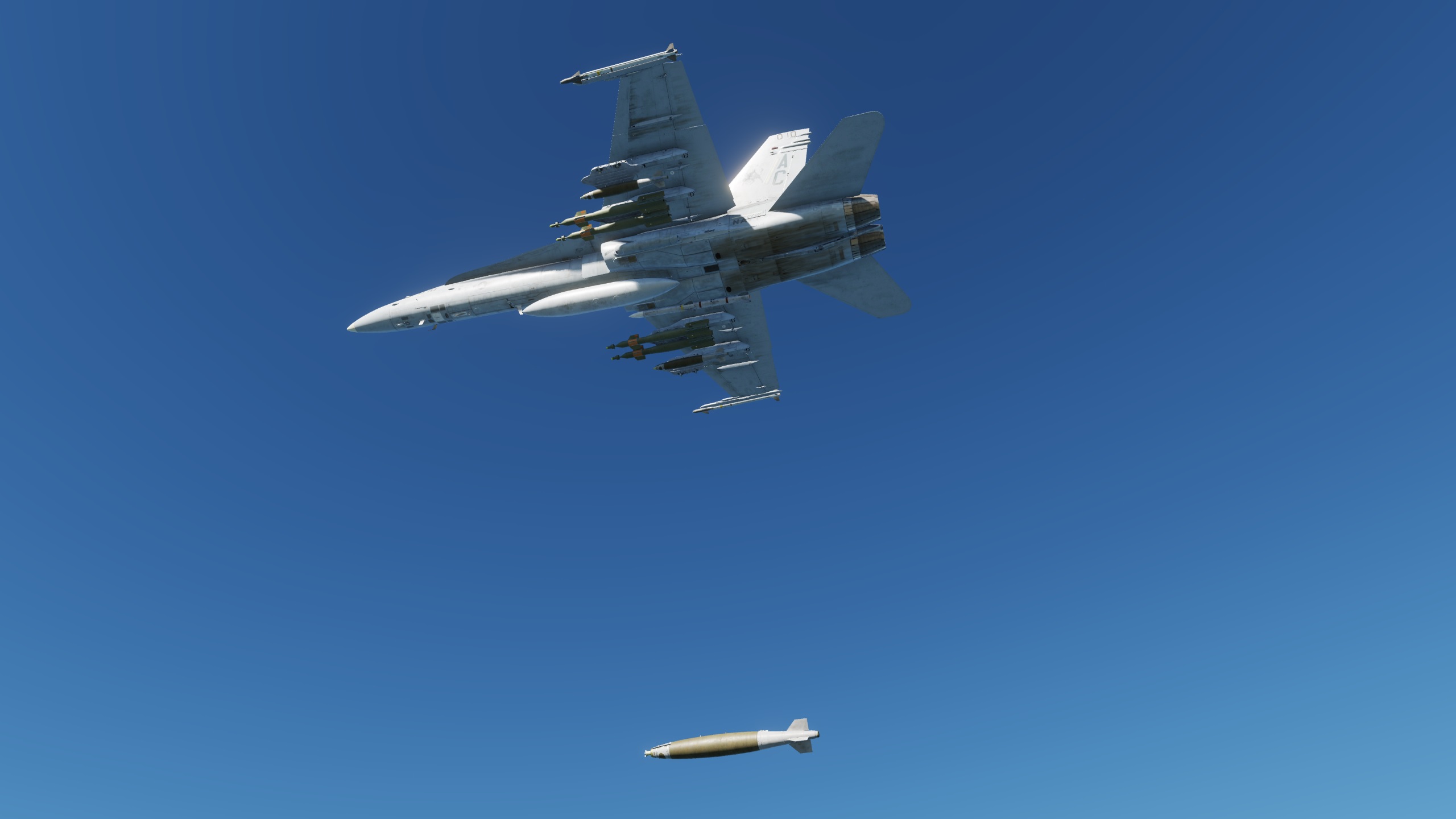 F/A-18C Hornet: прицельный контейнер и бомбы JDAM по нескольким целям.
