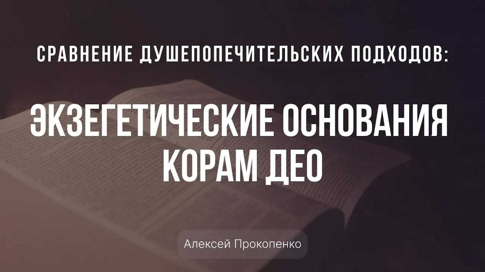 Сравнение душепопечительских подходов ｜ Часть 5 ｜ Алексей Прокопенко
