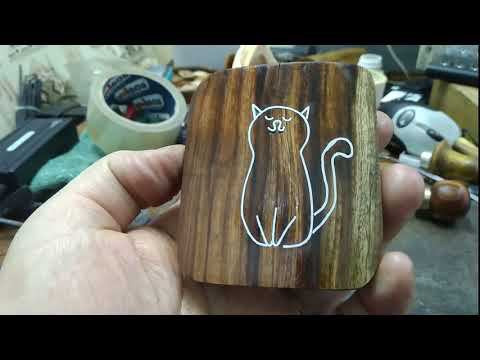 Мечтательный котик. Обзор инструмента и технологии инкрустации.