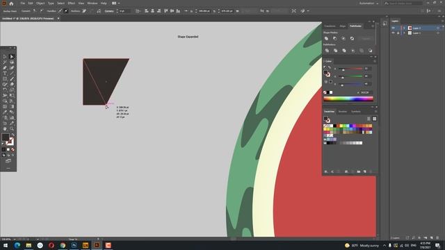 How to draw a Watermelon Slice in Adobe Illustrator - Easy tutorial ...