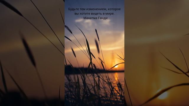 Будьте тем изменением, которое вы хотите видеть в мире     Махатма Ганди
