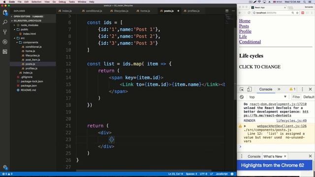 29 | React Js for bignner to advance full course Returning arrays ...