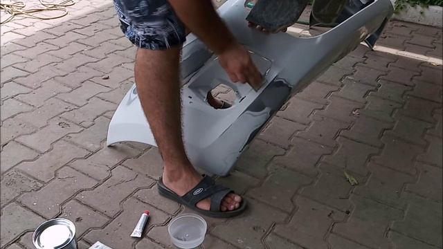 Тачка на прокачку! Калина 2 часть 4 ПОДГОТОВКА И ПОКРАСКА ПЕРЕДНЕГО БАМПЕРА.