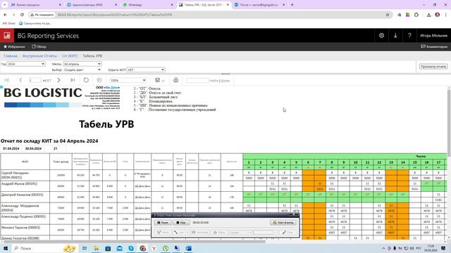 Видеоурок_№15_Отчёт_Табель УРВ