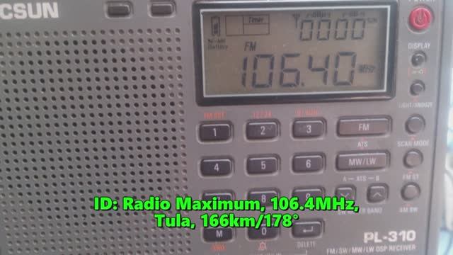14.11.2019 08:57UTC, [Tropo], Радио Максимум, Тула, 106.4МГц, 166км