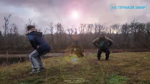 тренировка на природе, первая часть / разминка, небо / outdoor training, first part, warm-up, sky