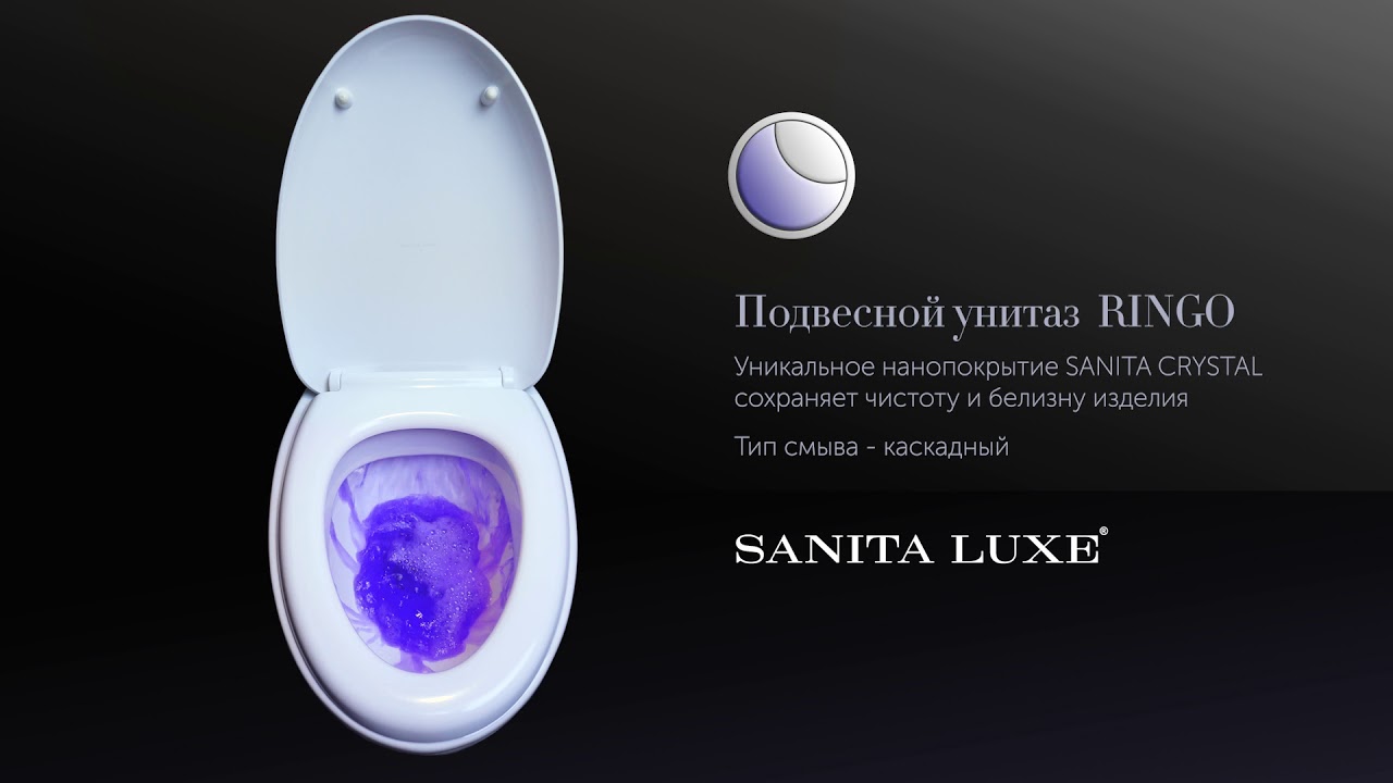 Демонстрация смыва Sanita Luxe Ringo