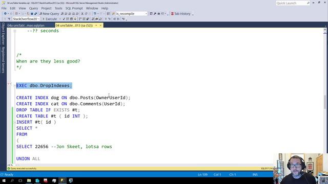 06 SQL Server Performance Tasting Menu Table Variables