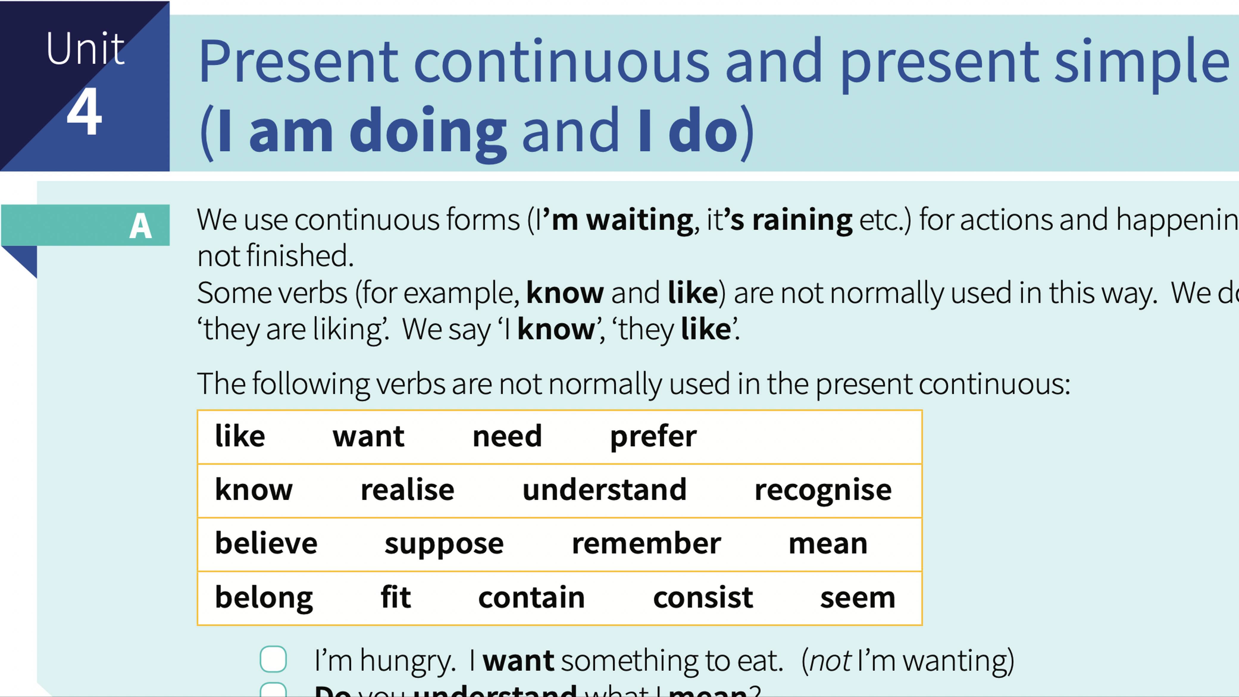 4. Stative verbs