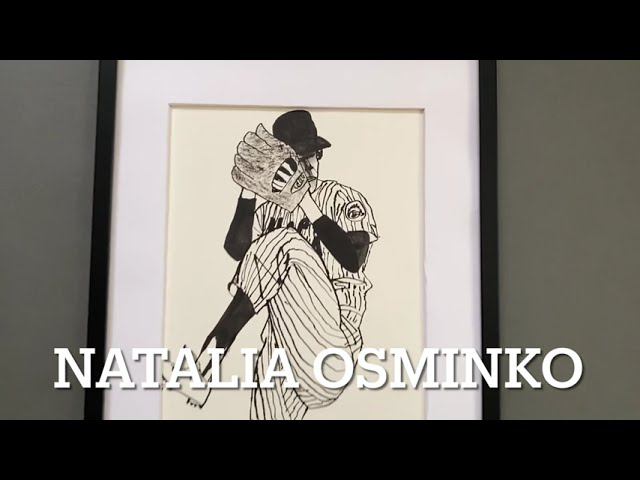 Графика оригинал «Бейсболист», А4, картина тушью