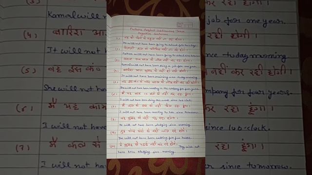 future perfect continuous tense, negative sentences,part-41