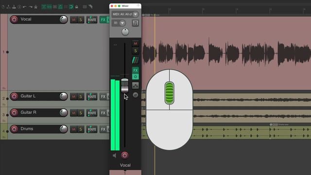 Adjusting Faders with the Mousewheel in REAPER
