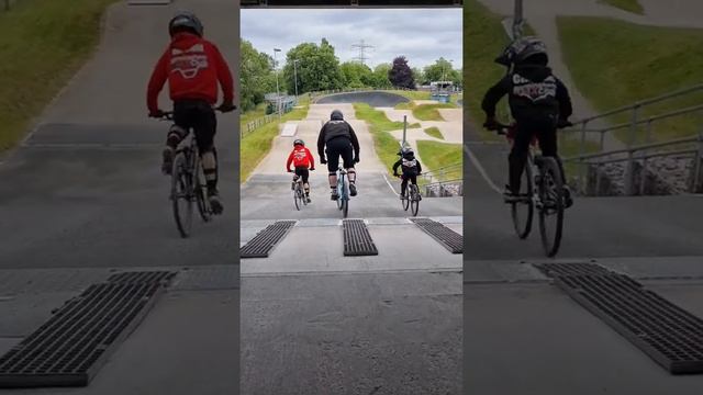 7 year old beating dad on fathers day - Lads and Dad's bmx race!