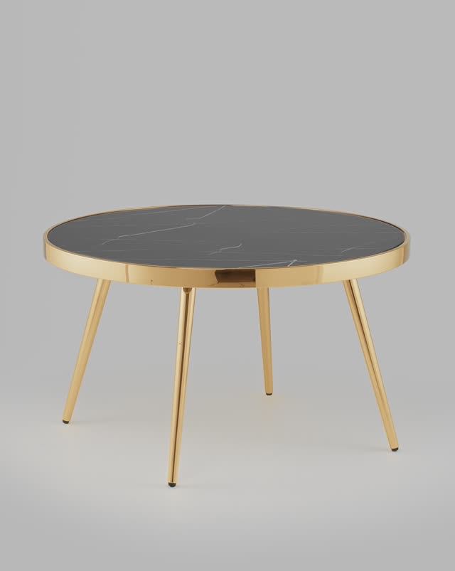 Журнальный столик Гелиос 80*80. Стильный журнальный столик со стеклянной столешницей