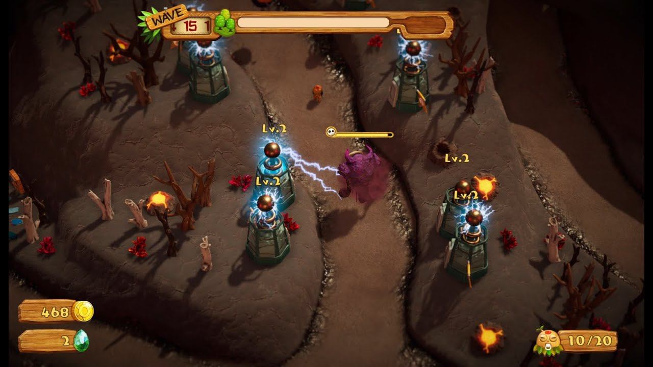 PixelJunk™ Monsters 2 - Электрошоу, Косиножка против восьми электролизаторов