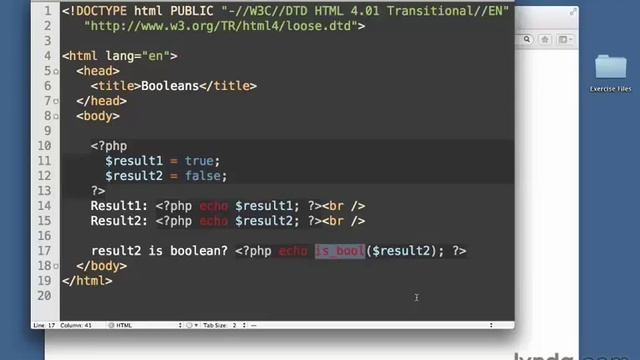 034 | Булевы | (Lynda | com) Изучаем php – смотреть онлайн видео от PHP и JavaScript в хорошем ...