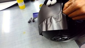 Easy way motor helmet wrap using knifeless tape.