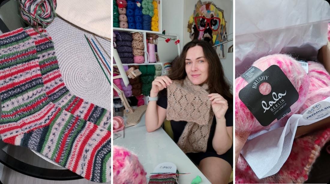 ВЛОГ Шарф Альпака Камтекс Носки Rellana Flotte Socke Новый проект из LaLa BERLIN Распаковка подарков