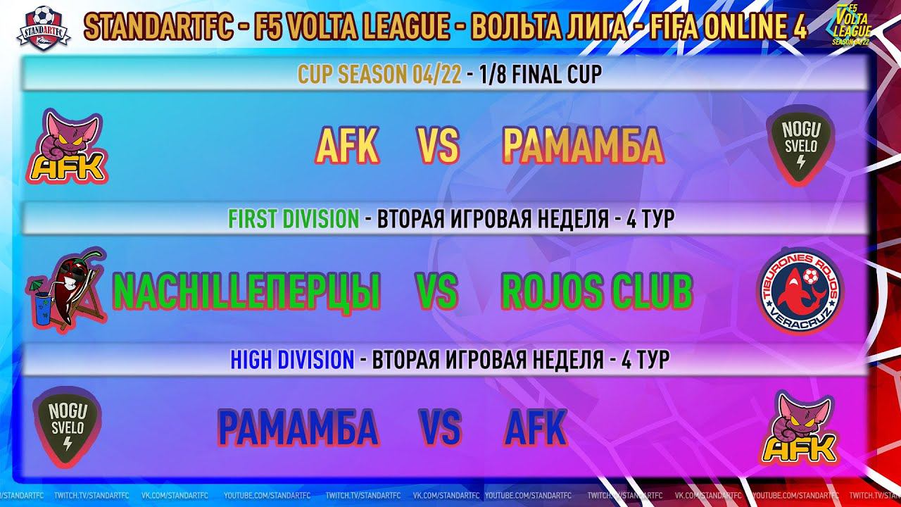 F5VL : "Футбольный вечер Лиги 17sent22", 2 игровая неделя, fifaonline4, volta, фифа онлайн 4