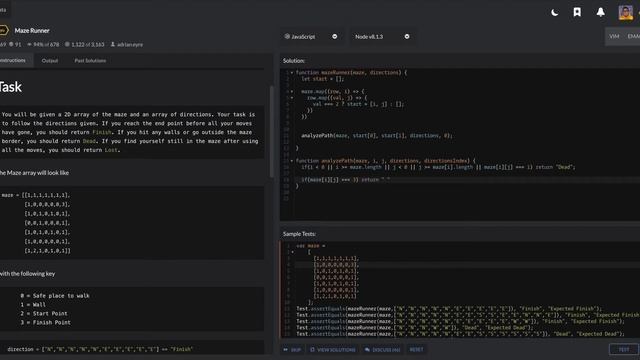 Codewars Maze Runner Solution Explained Javascript смотреть онлайн видео от Js Король в