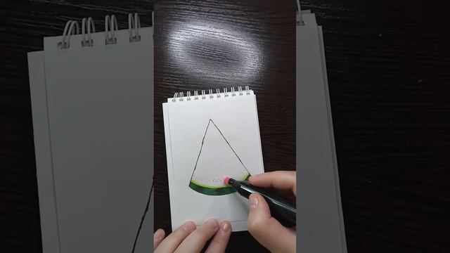 Кусочек арбуза маркерами