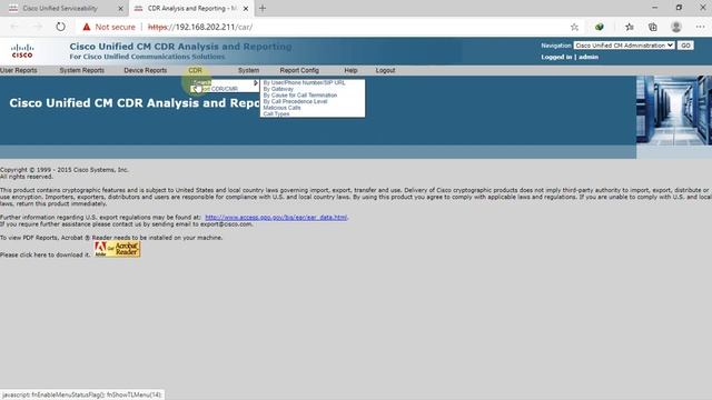 How To Generate CDR Reports On Cisco Unified Call Manager – смотреть ...