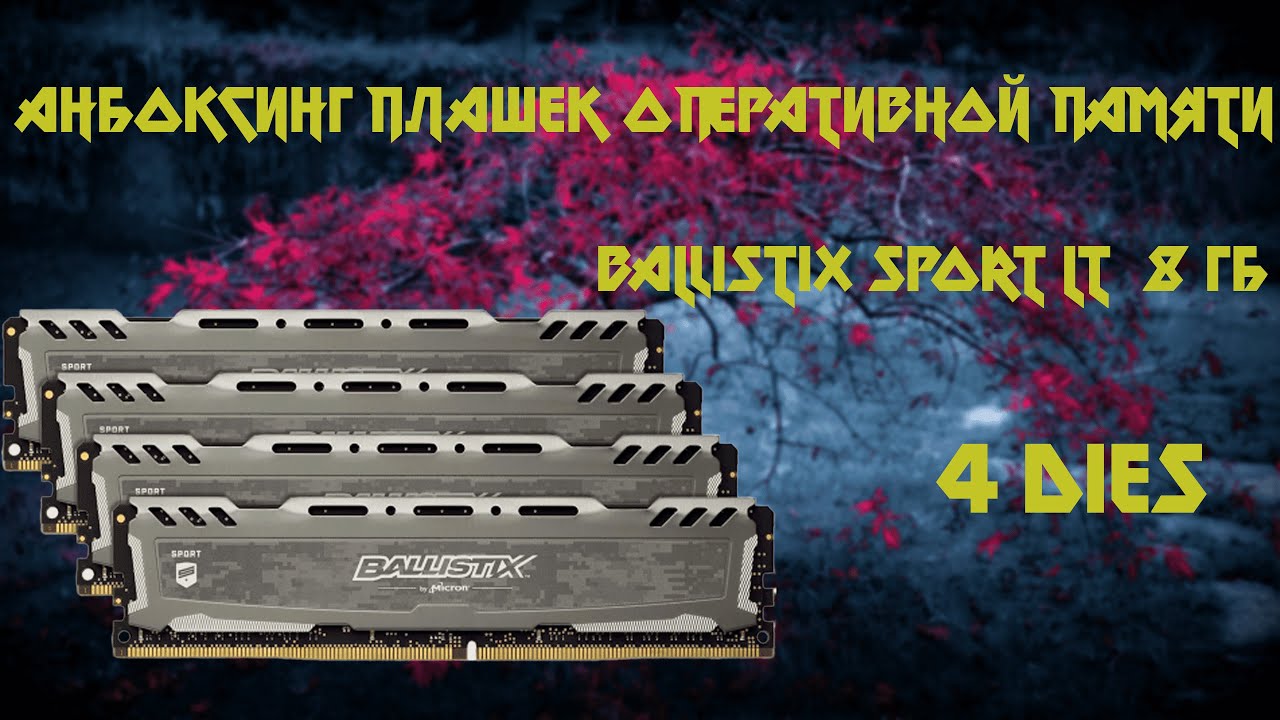 Анбоксинг плашек оперативной памяти Ballistix Sport LT [BLS8G4D240FSBK] 8 ГБх4.?? ? ? ?