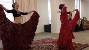 Oxana and Asya at the Arbat Boho Fair dance with skirts American Tribal Style.mp4