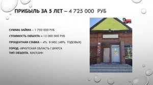 Инвестиции в залоговую недвижимость: Прибыль 48 процентов в год = 4 миллиона 725 тысяч за 5 лет