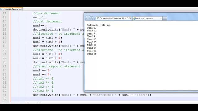 JavaScript Tutorial 6 - Working with Compound Operator – смотреть ...