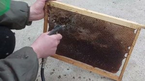 Чистка рамок воздушным компрессором часть-2