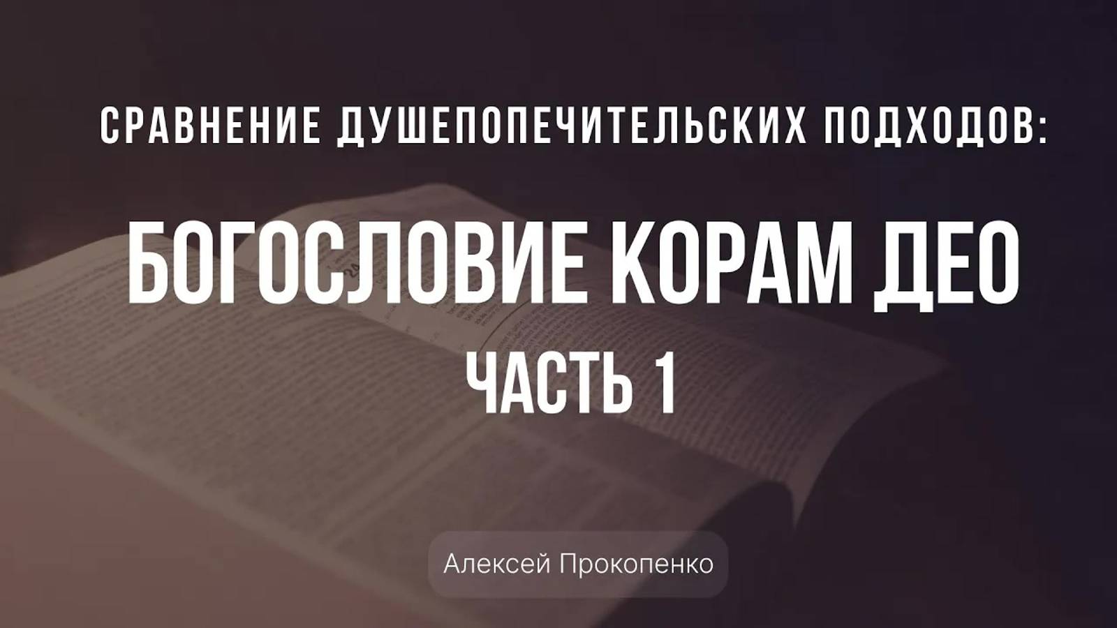 Сравнение душепопечительских подходов ｜ Часть 3 ｜ Алексей Прокопенко