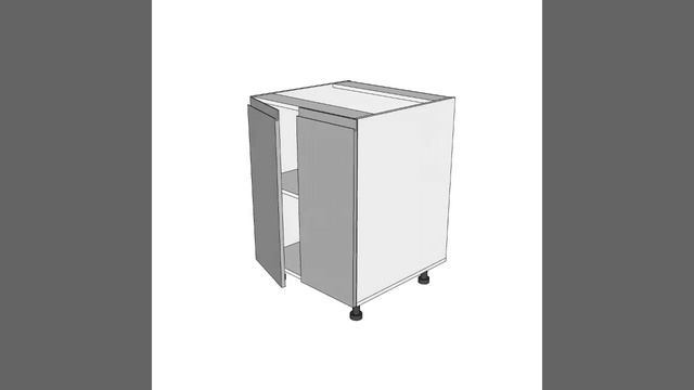 Кухонный шкаф с распашными фасадами для проектирования мебели в программе SketchUp